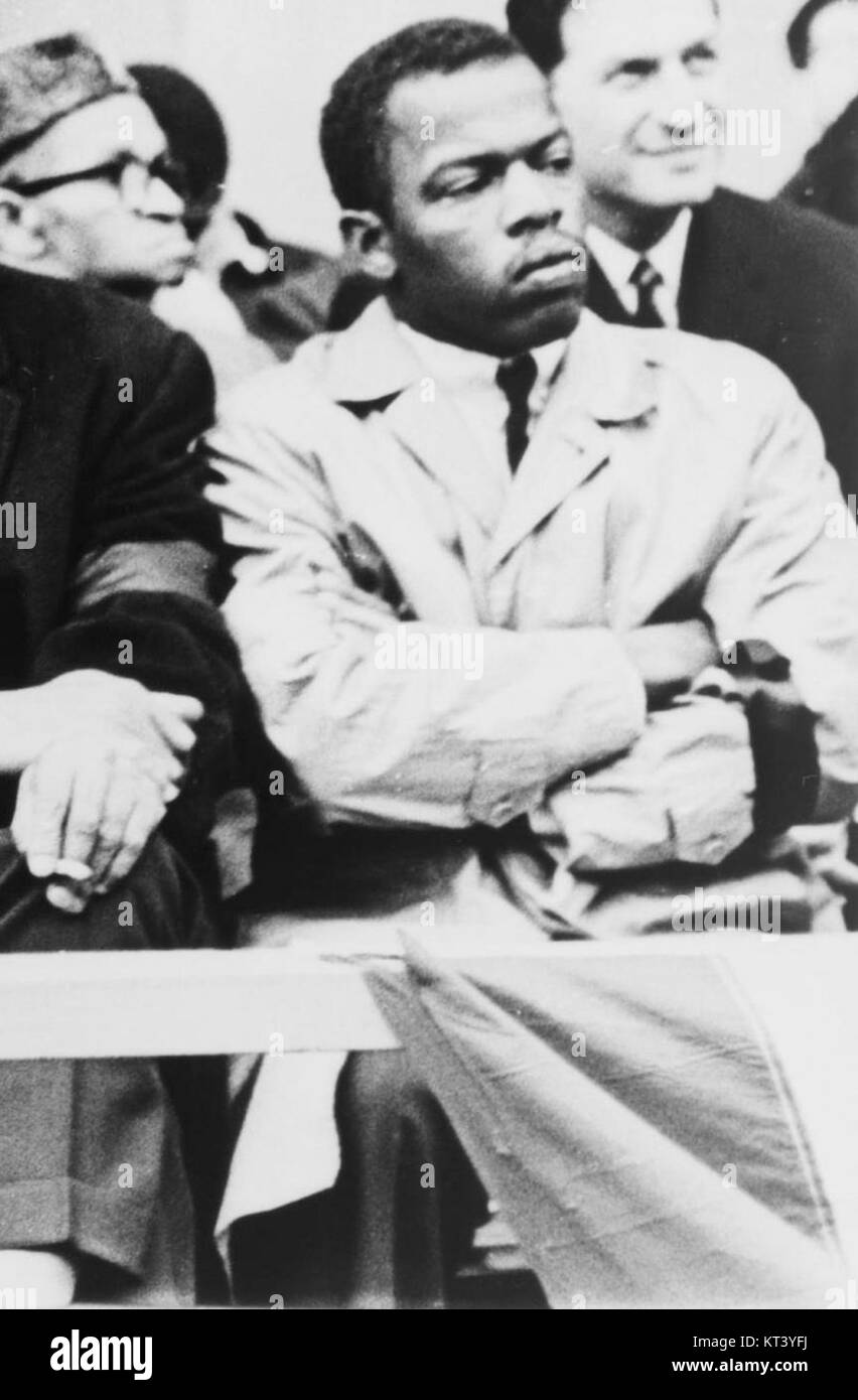 This photograph from 1965 captures John Lewis, a prominent American ...