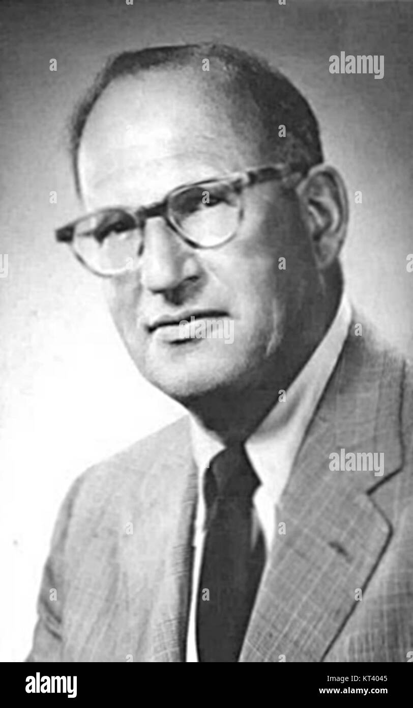 A photograph from 1958 showing Joseph Eichler, a renowned architect ...