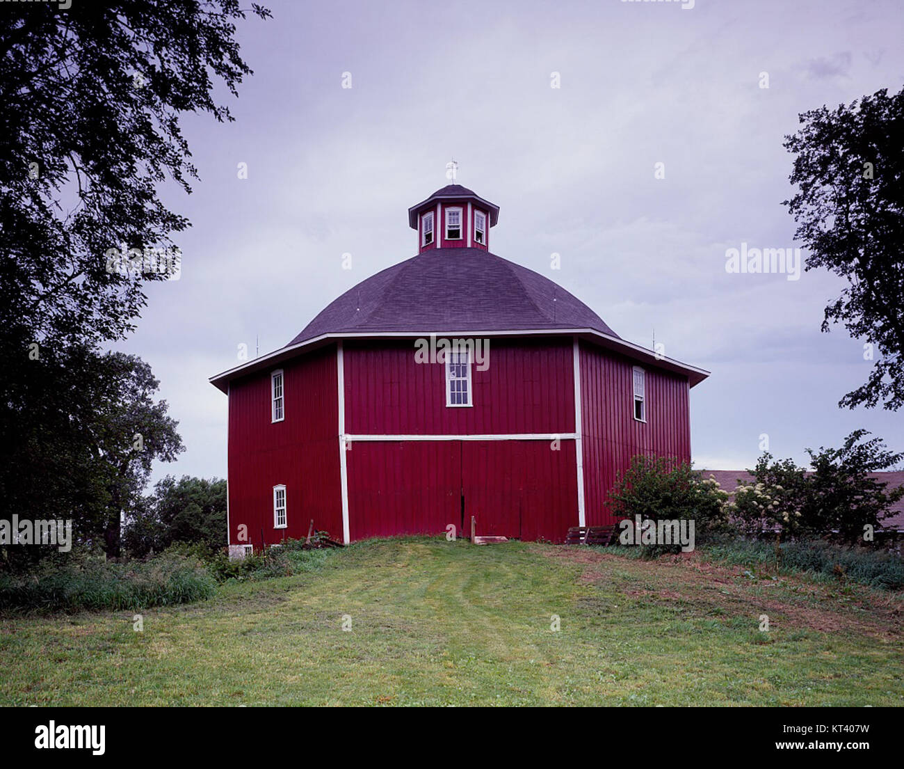 This photograph captures the unique octagonal barn designed by Joshua ...
