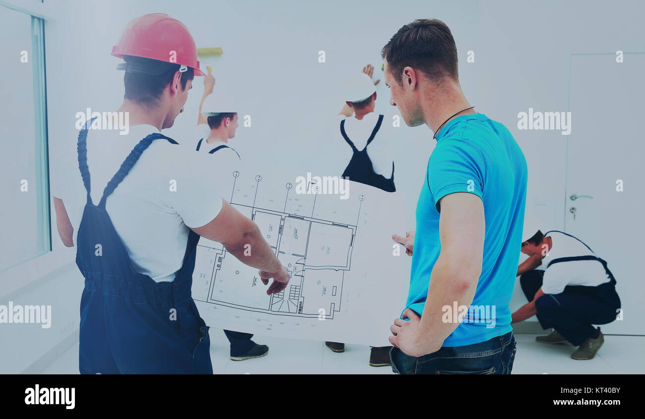 Male contractor client discussing hi-res stock photography and images ...