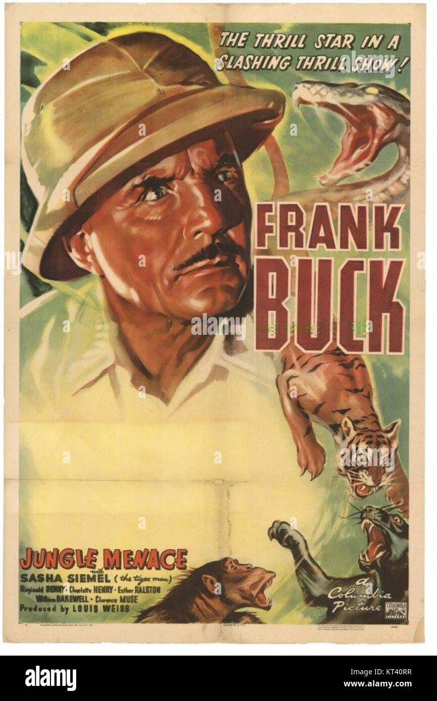 The 1937 film Jungle Menace is a classic movie poster that depicts the ...