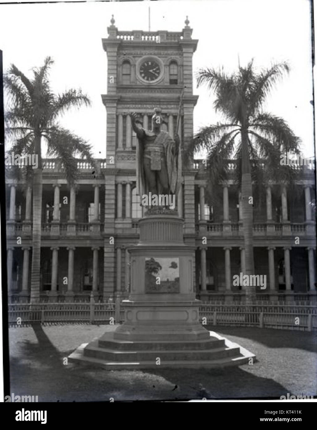 A photograph by Brother Bertram shows the Kamehameha Statue, a notable ...