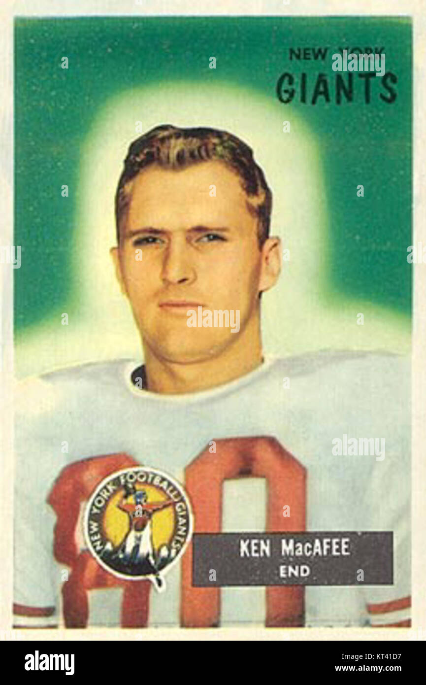 Ken MacAfee, featured in the 1955 Bowman trading card series, is a ...