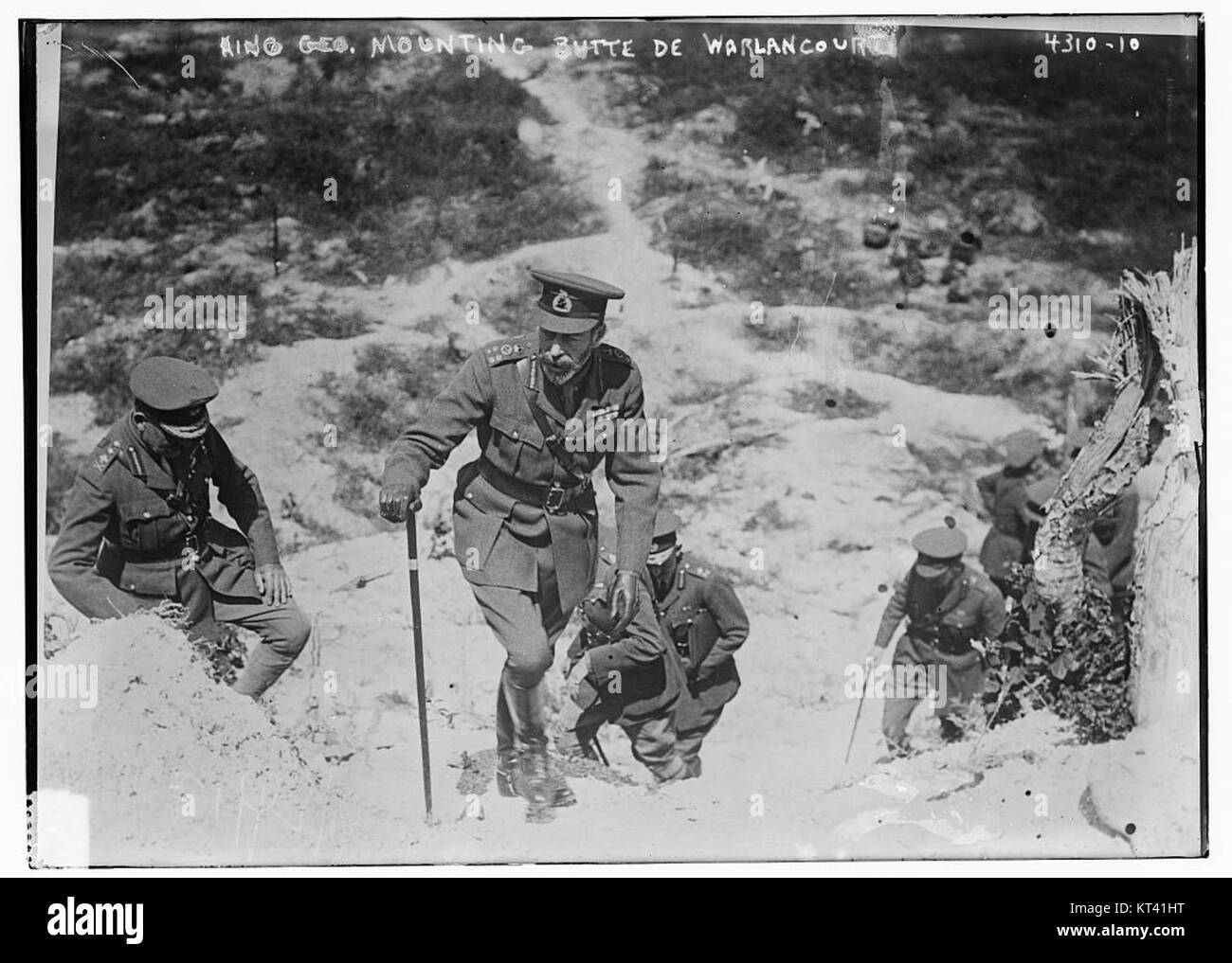 This photograph shows King George mounting Butte de Warlancourt during ...