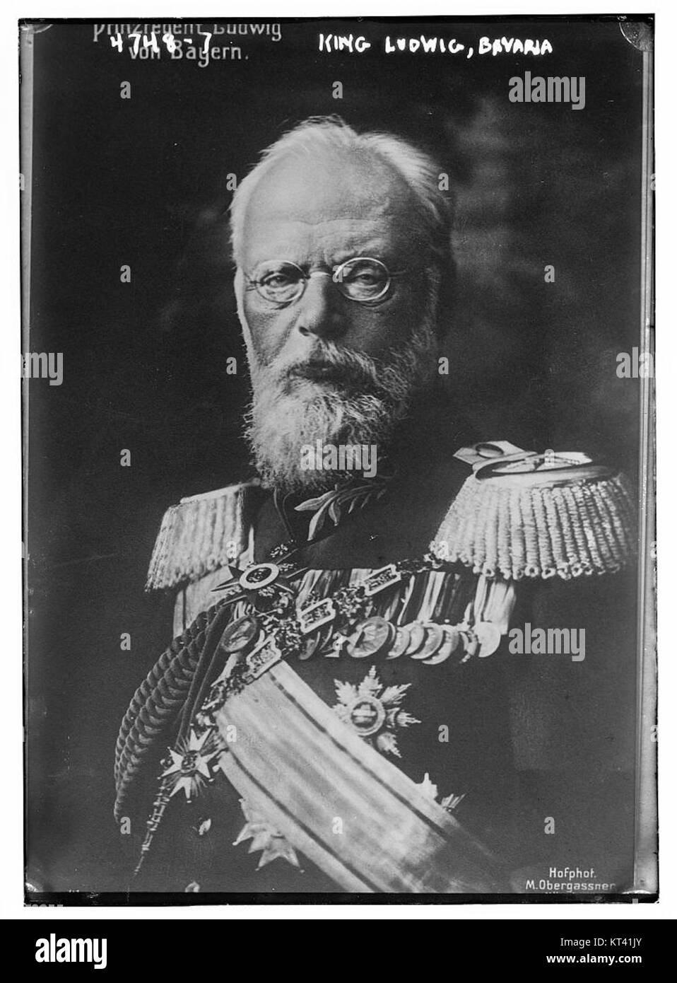 This image is a portrait or representation of King Ludwig, a Bavarian ...