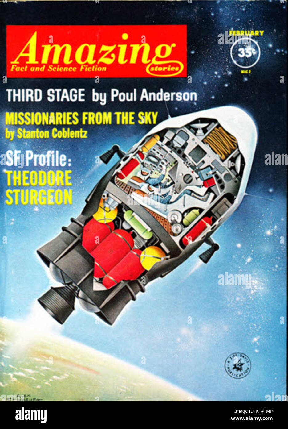 Cover of the 'Amazing Stories' magazine, issue dated February 12, 1962 ...