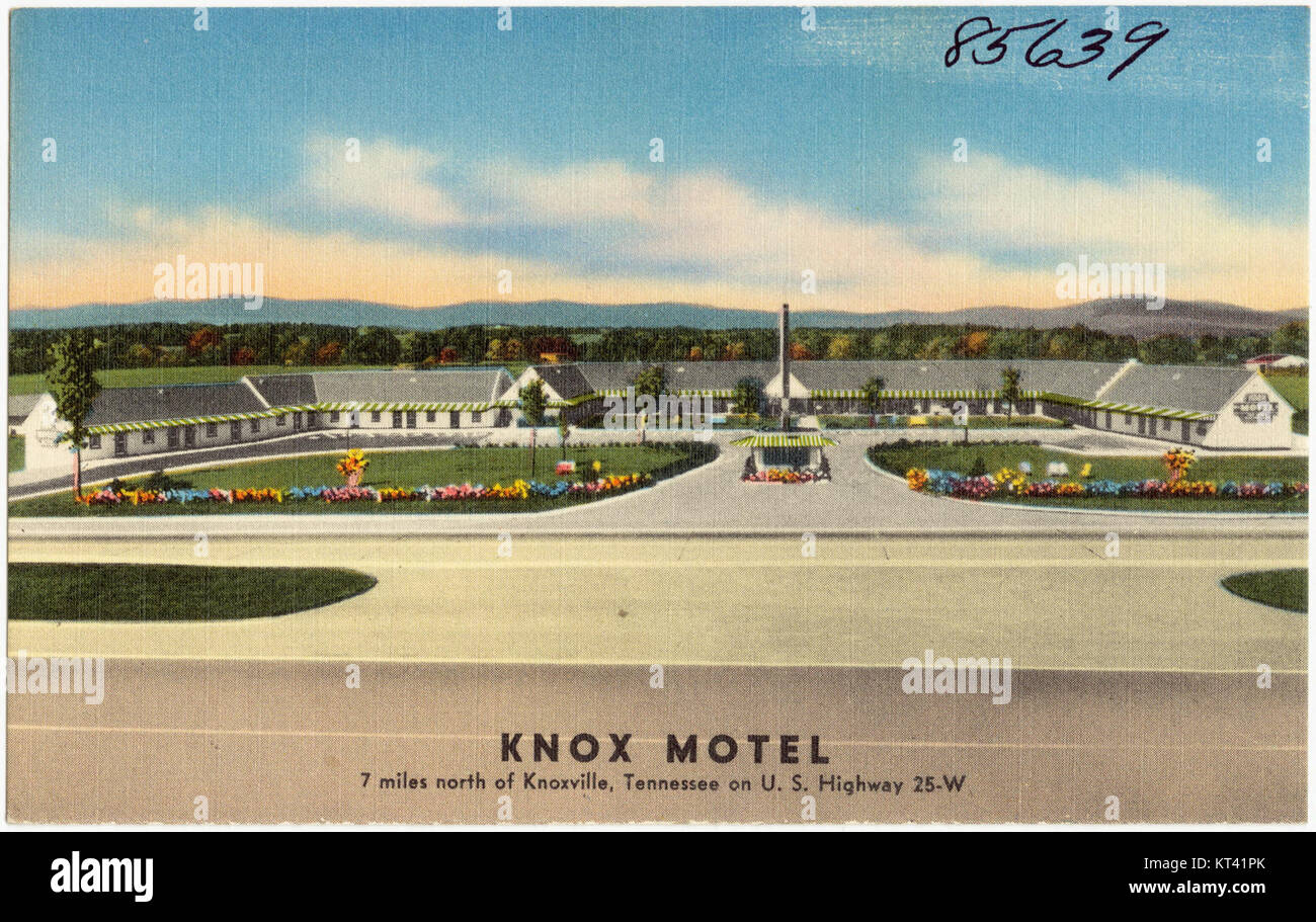 The Knox Motel, located 7 miles north of Knoxville, Tennessee, along U ...