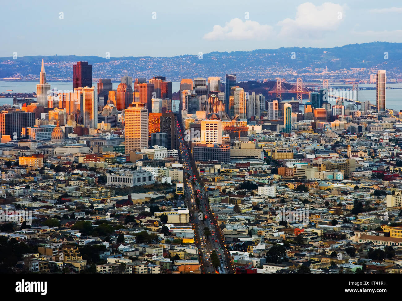 Aerial view of the urban skyline of downtown san francisco hi-res stock ...