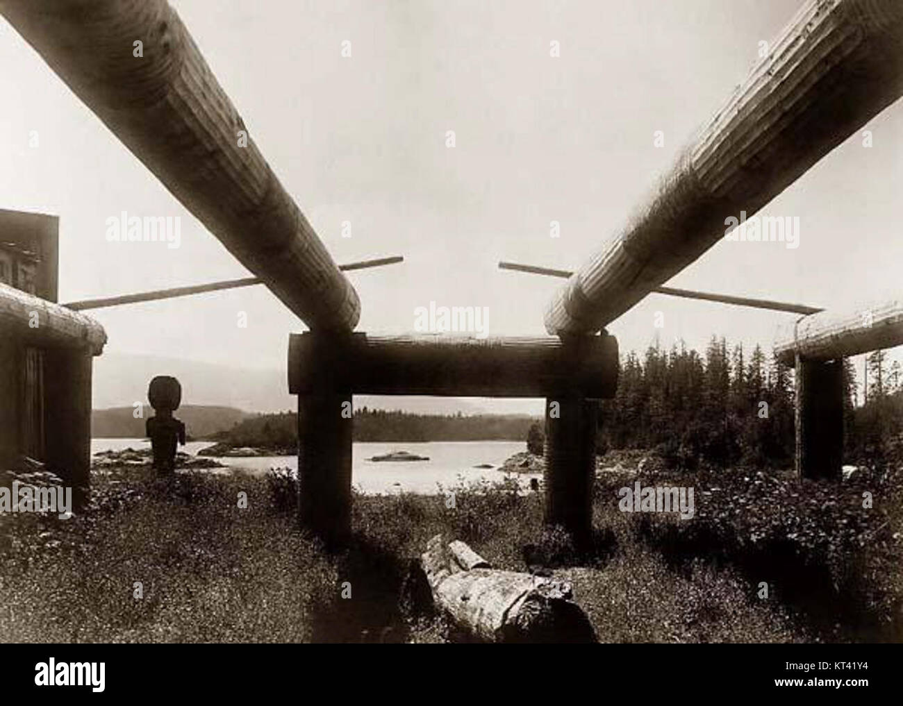 A Kwakiutl house frame represents the architecture of the indigenous ...