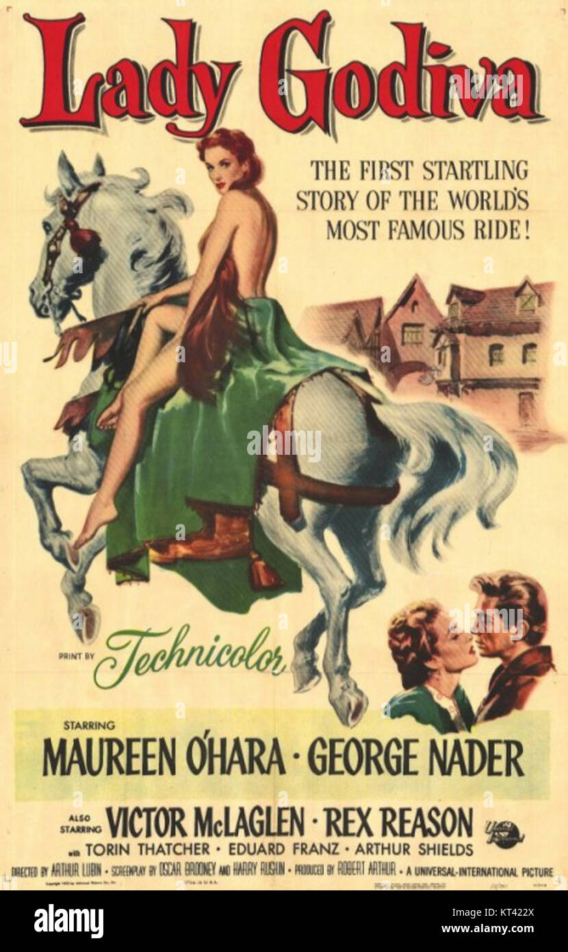 The film poster for Lady Godiva depicts the story of the legendary ...