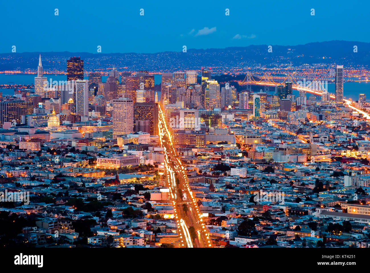 Aerial view of San Francisco at night Stock Photo - Alamy