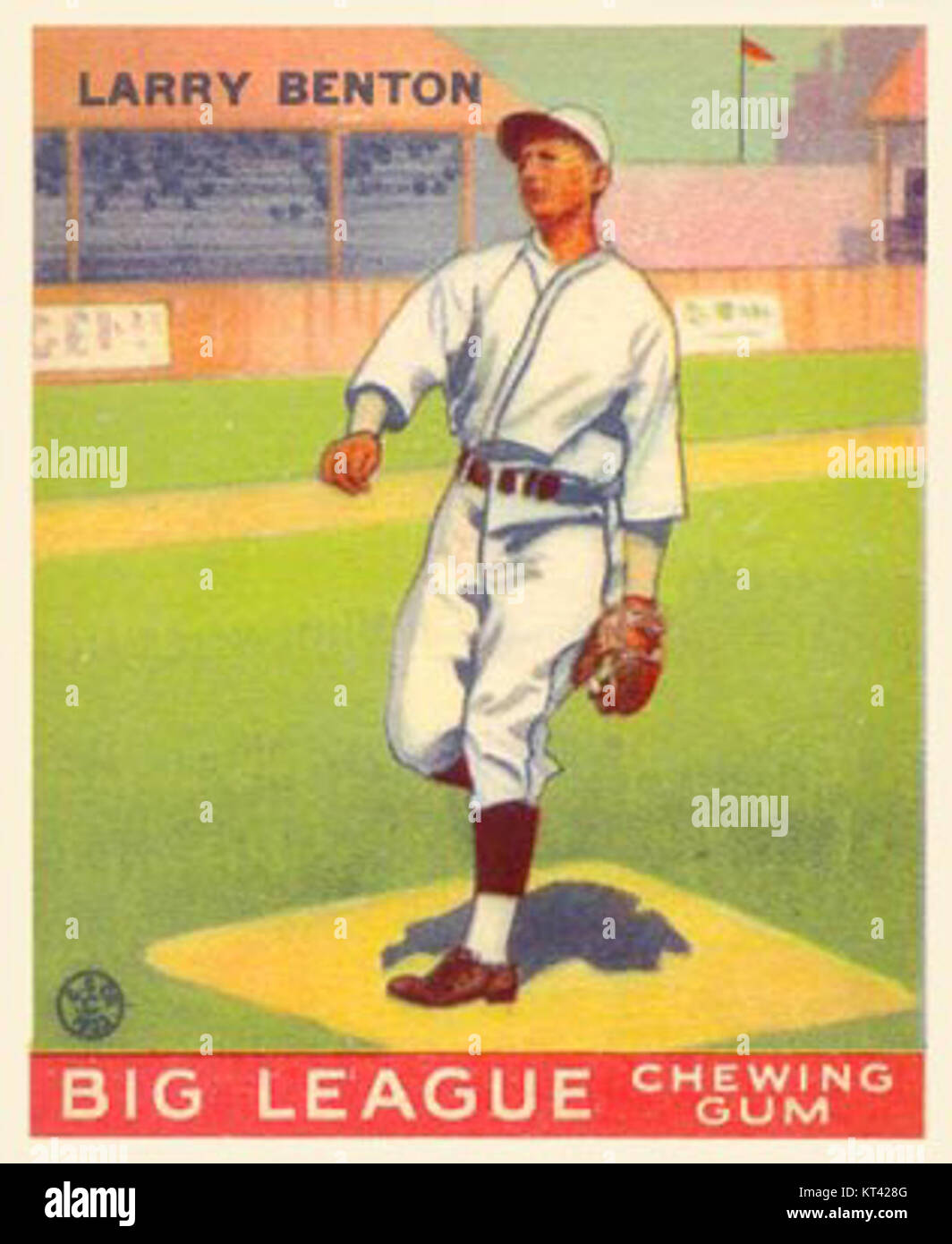 This card features Larry Benton Goudey, an American baseball player ...