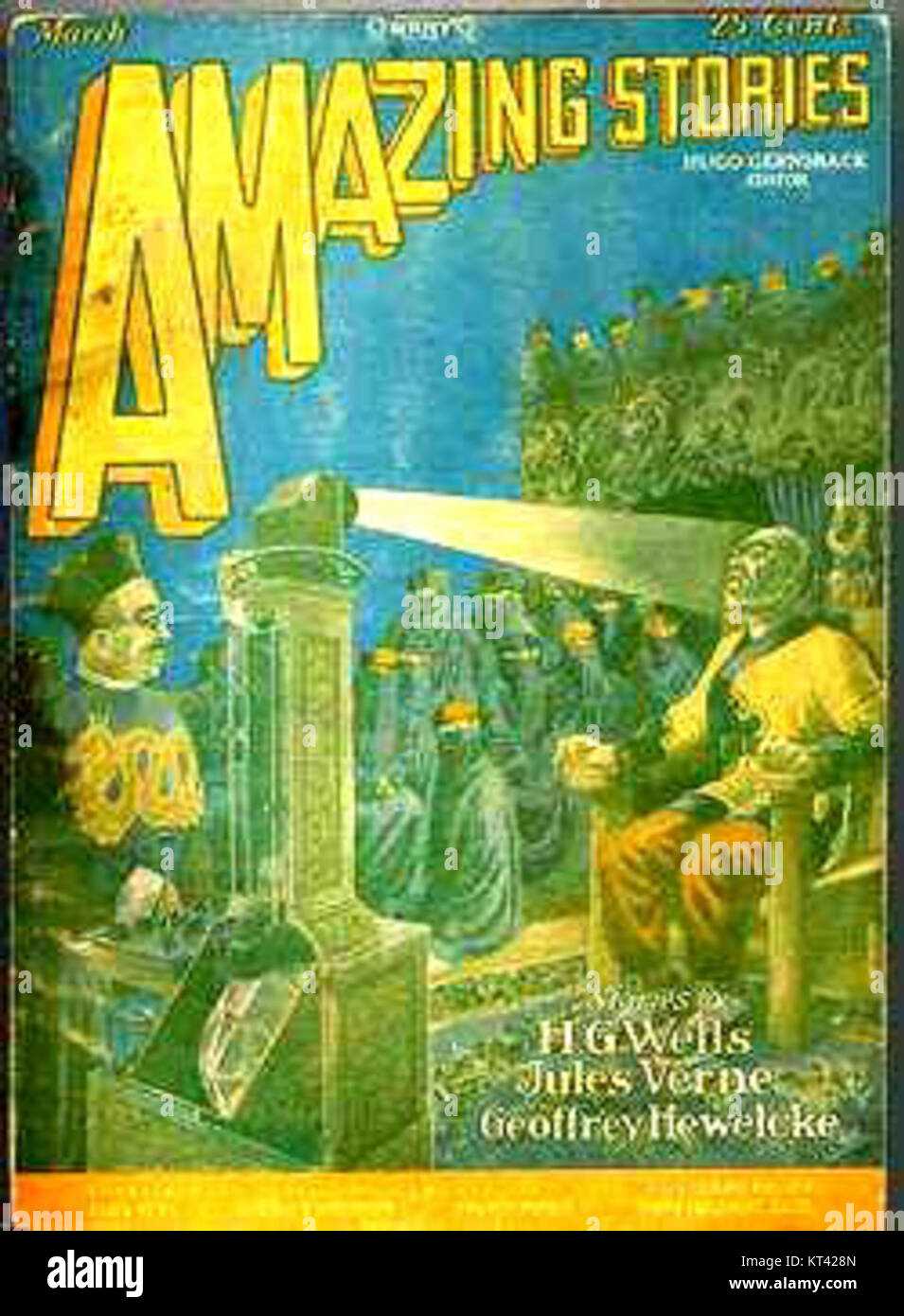 The March 1928 issue of Amazing Stories, a science fiction magazine ...