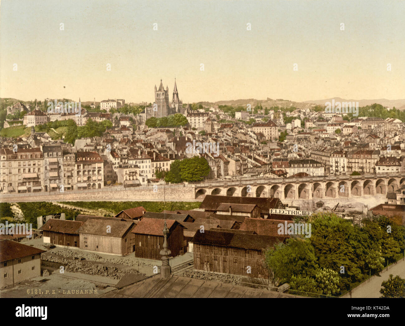 This image from Lausanne, Switzerland, circa 1900, captures the city's ...