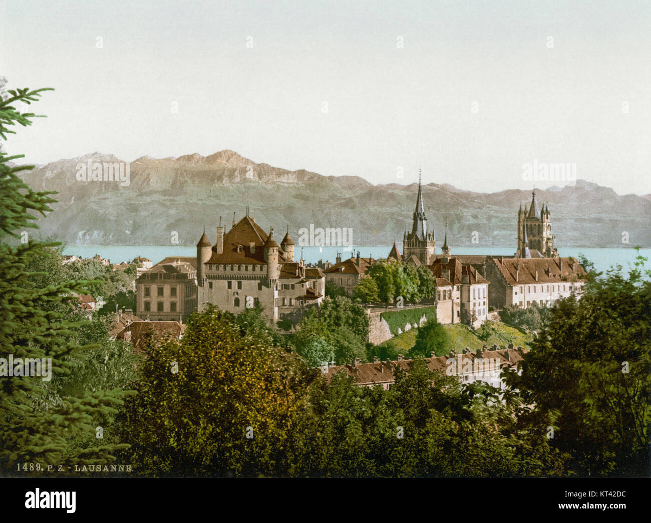 Lausanne, Switzerland, around 1900, showcases a city with rich history ...