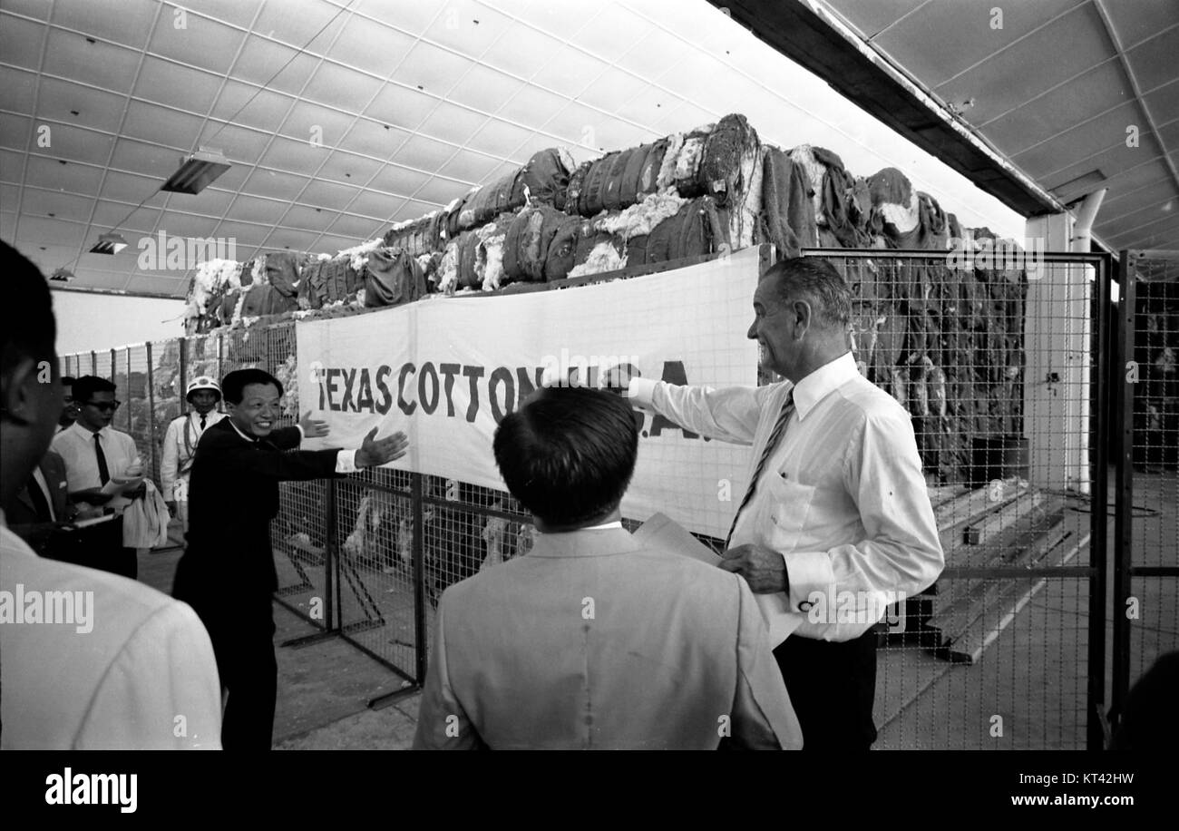 In 1967, President Lyndon B. Johnson visited a factory in Saigon, South ...