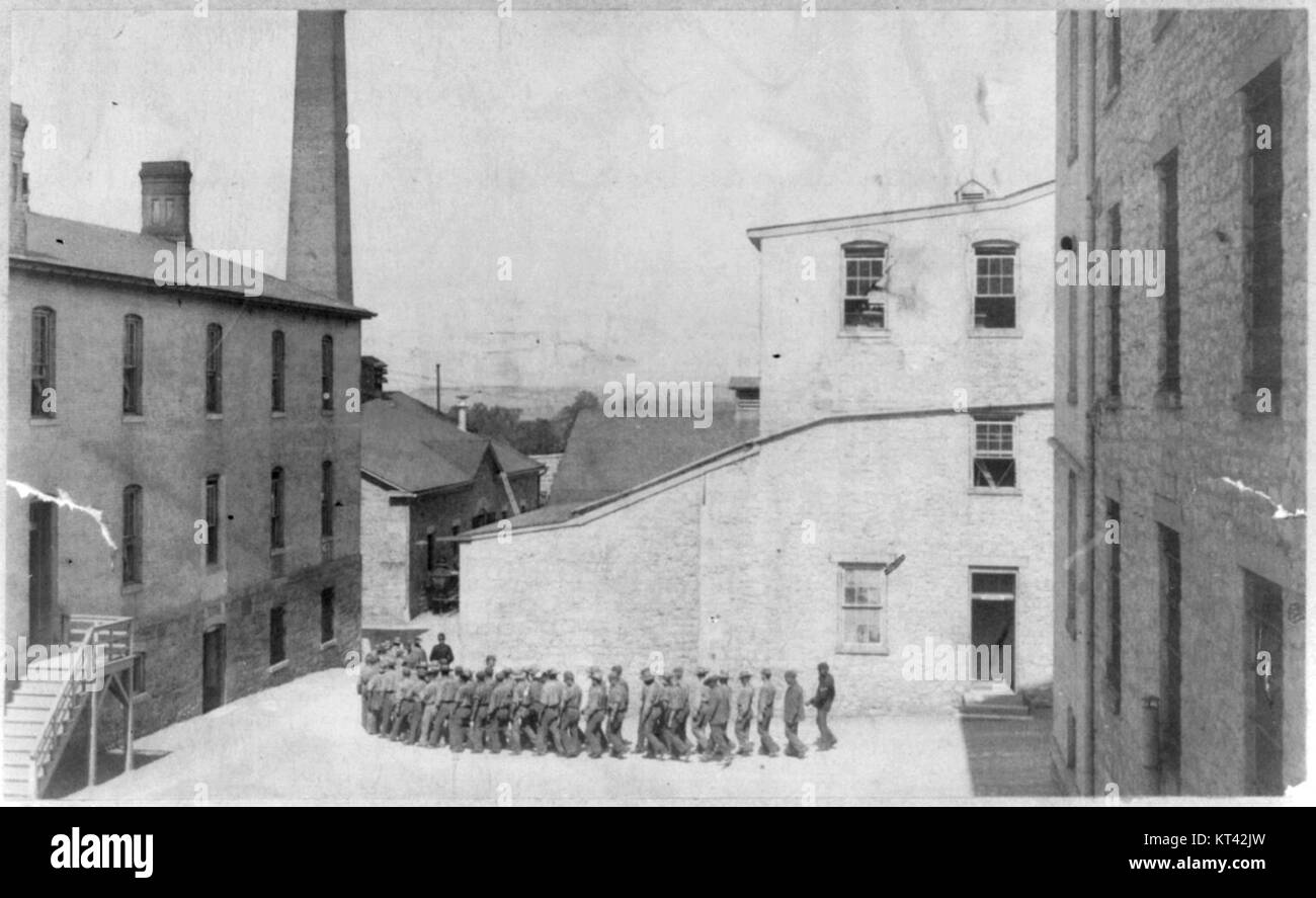A historical photograph of Leavenworth Prison, taken around 1910 ...