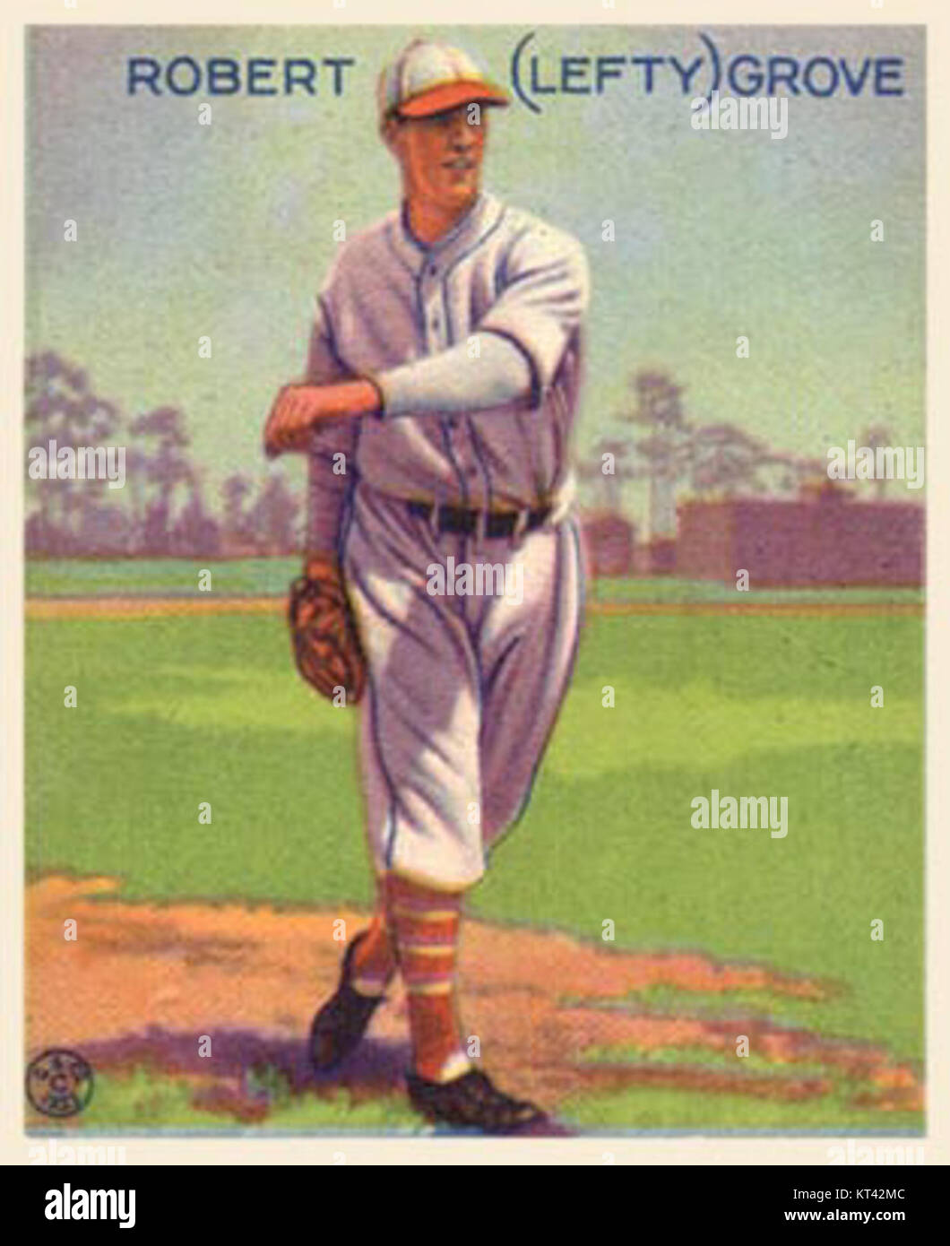 This image features a Goudey baseball card from 1933, featuring Lefty ...