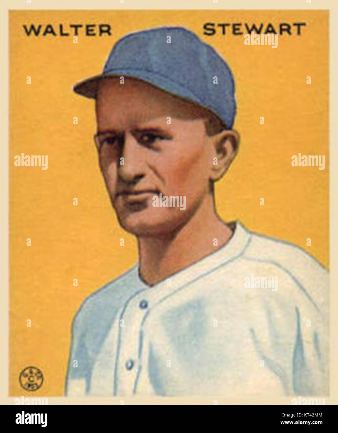 The image is a sports card featuring Lefty Stewart, a notable athlete ...