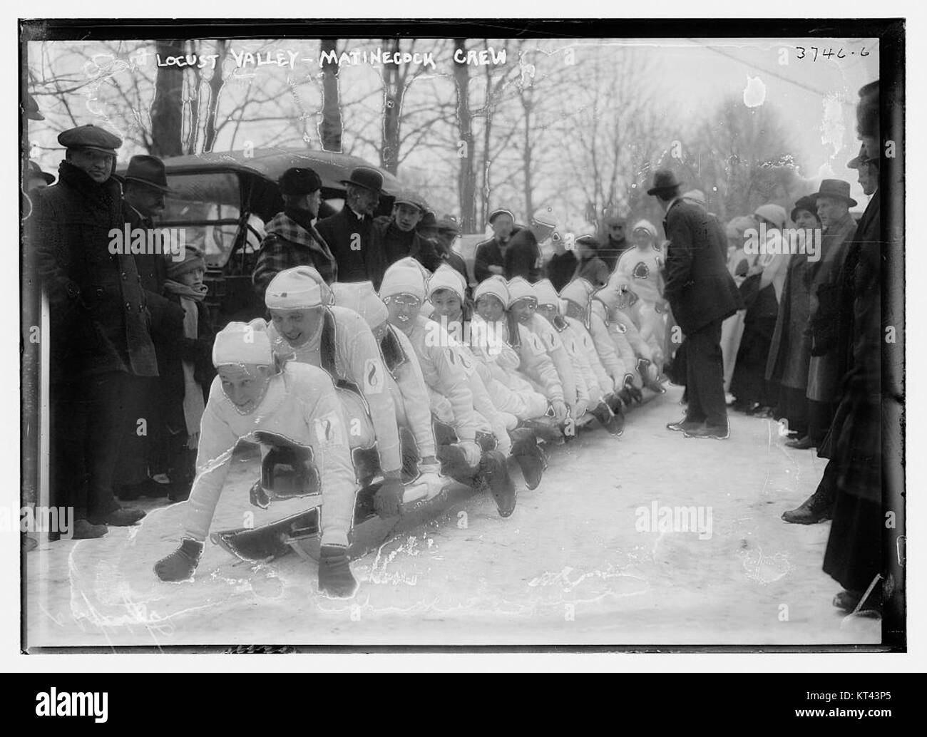 A photo showing the Locust Valley Matinecock crew, a group involved in ...