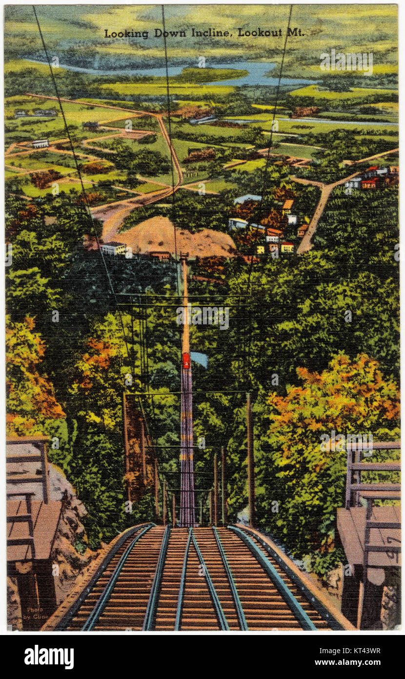 This photograph captures the view from Lookout Mountain, showing an ...