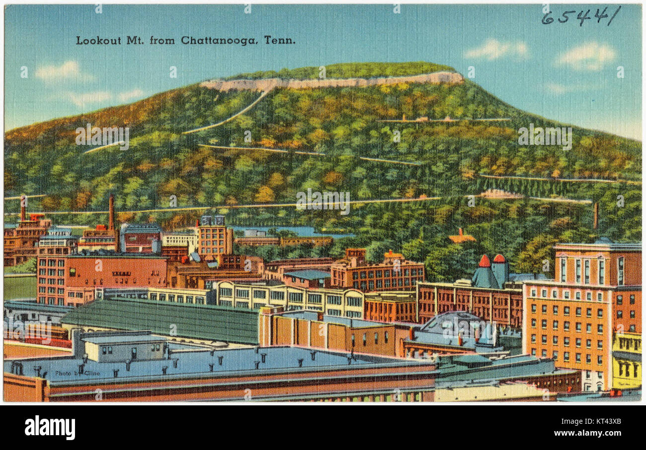 A scenic view of Lookout Mountain from Chattanooga, Tennessee ...
