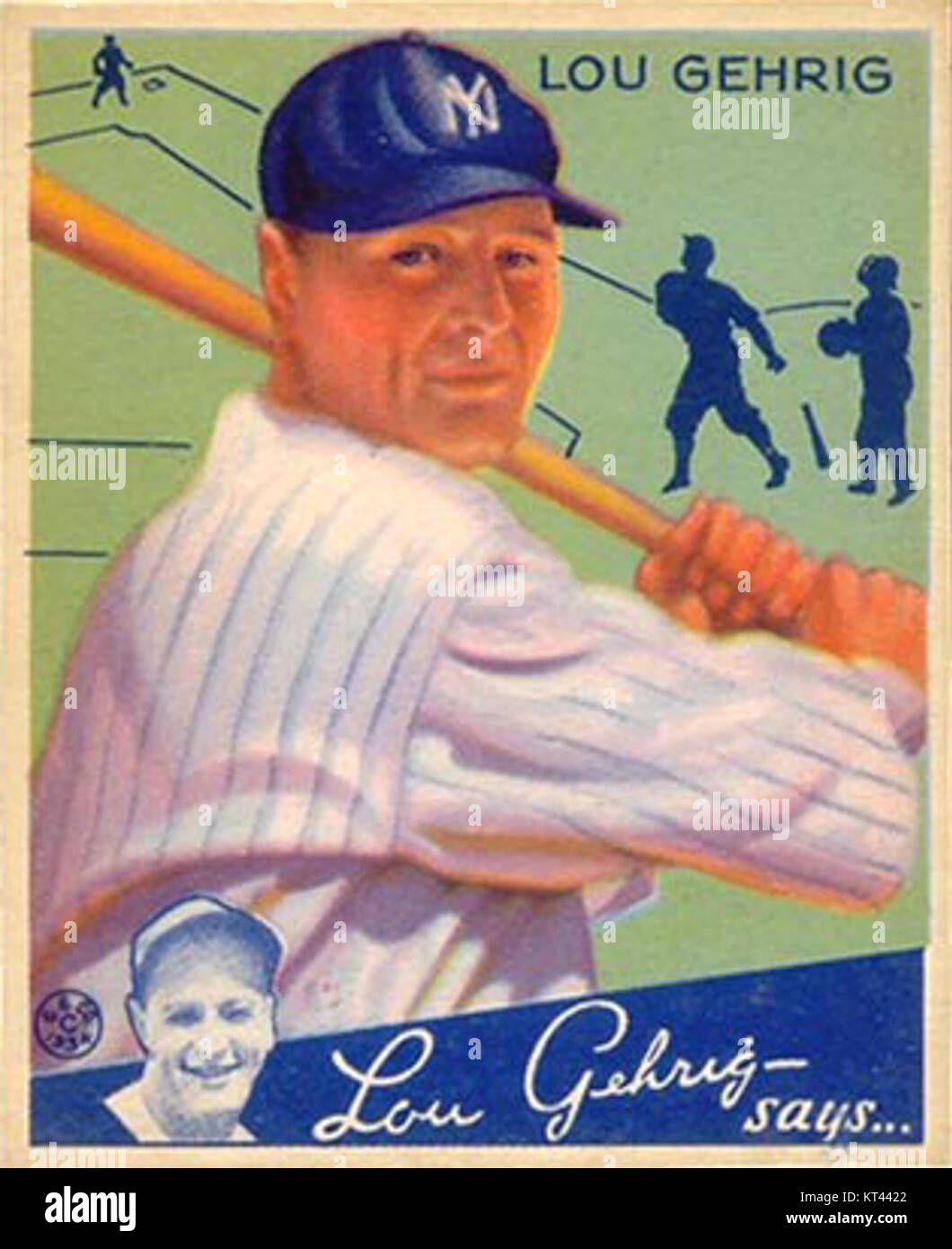 1934 Goudey baseball card featuring Lou Gehrig, a legendary New York ...
