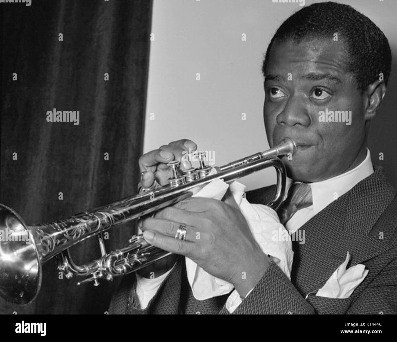 A photograph of Louis Armstrong, one of the most influential jazz ...