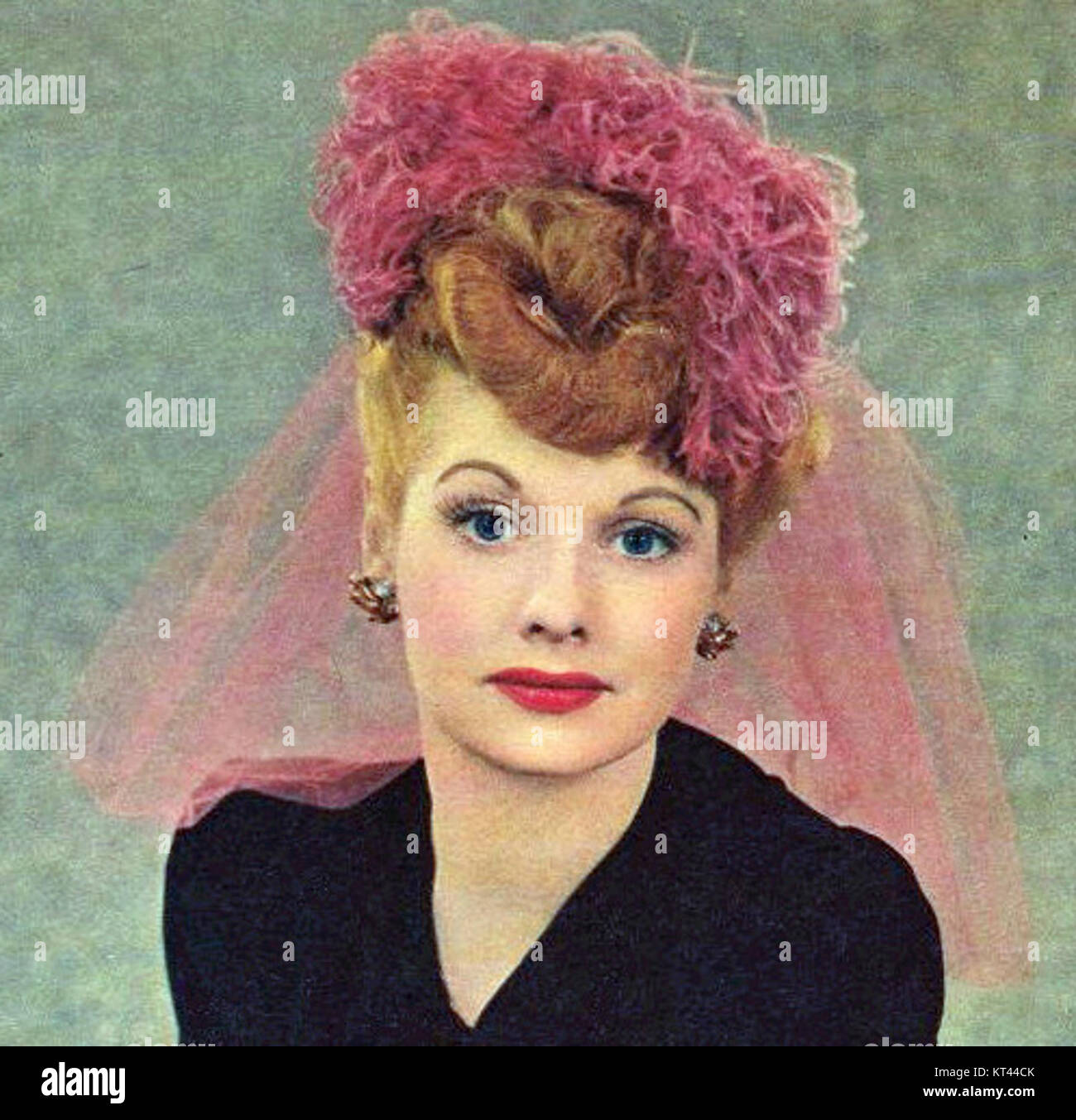 This is a cropped image of Lucille Ball from 1944, showcasing the ...