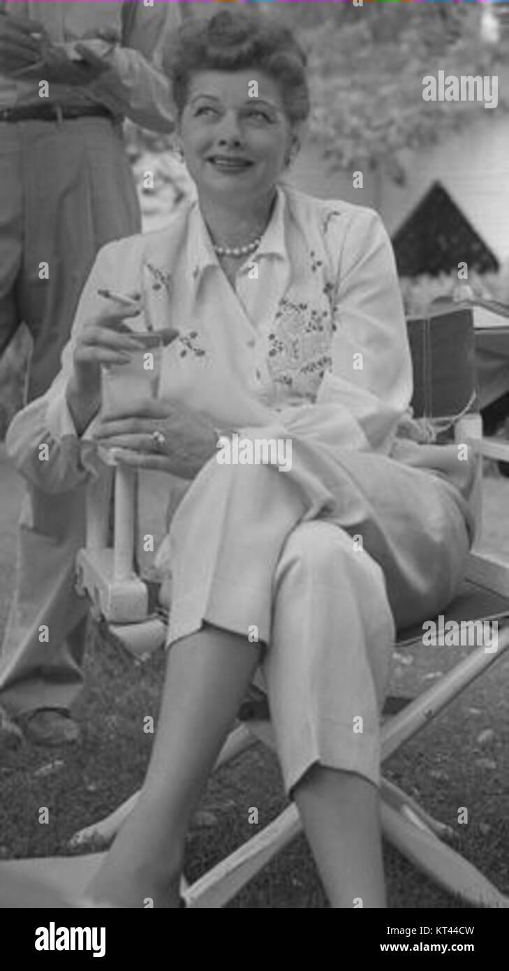 A cropped image of actress Lucille Ball taken in 1953, capturing her ...
