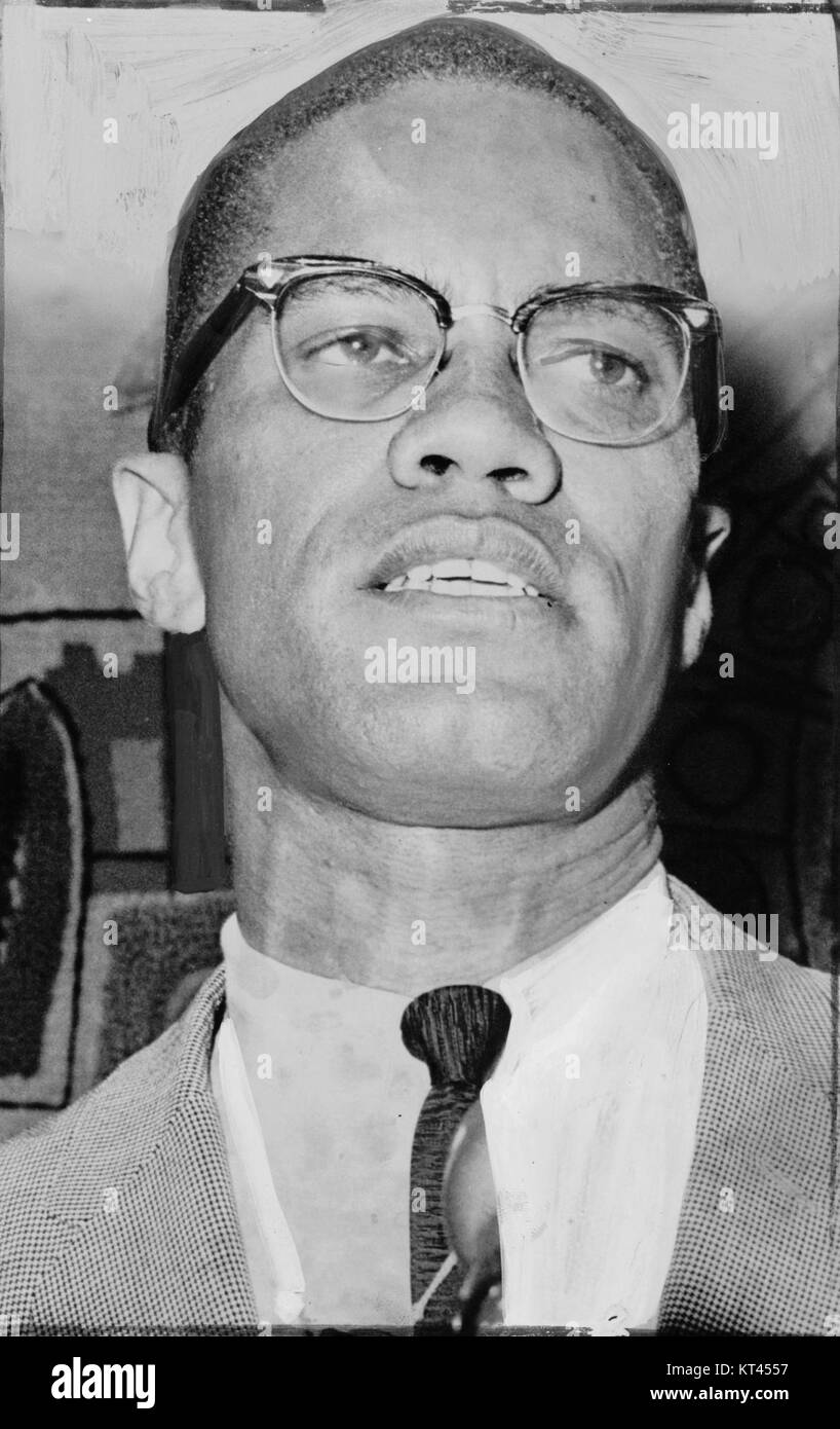 Malcolm X, a key figure in the Civil Rights Movement, is captured in ...