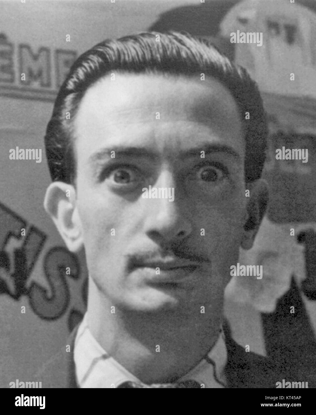 This cropped photograph features the iconic surrealist artists Man Ray ...