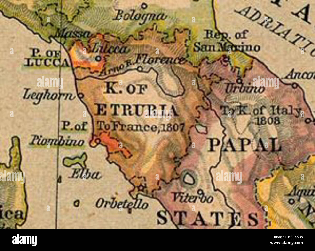 A historical map depicting the ancient Kingdom of Etruria, located in ...