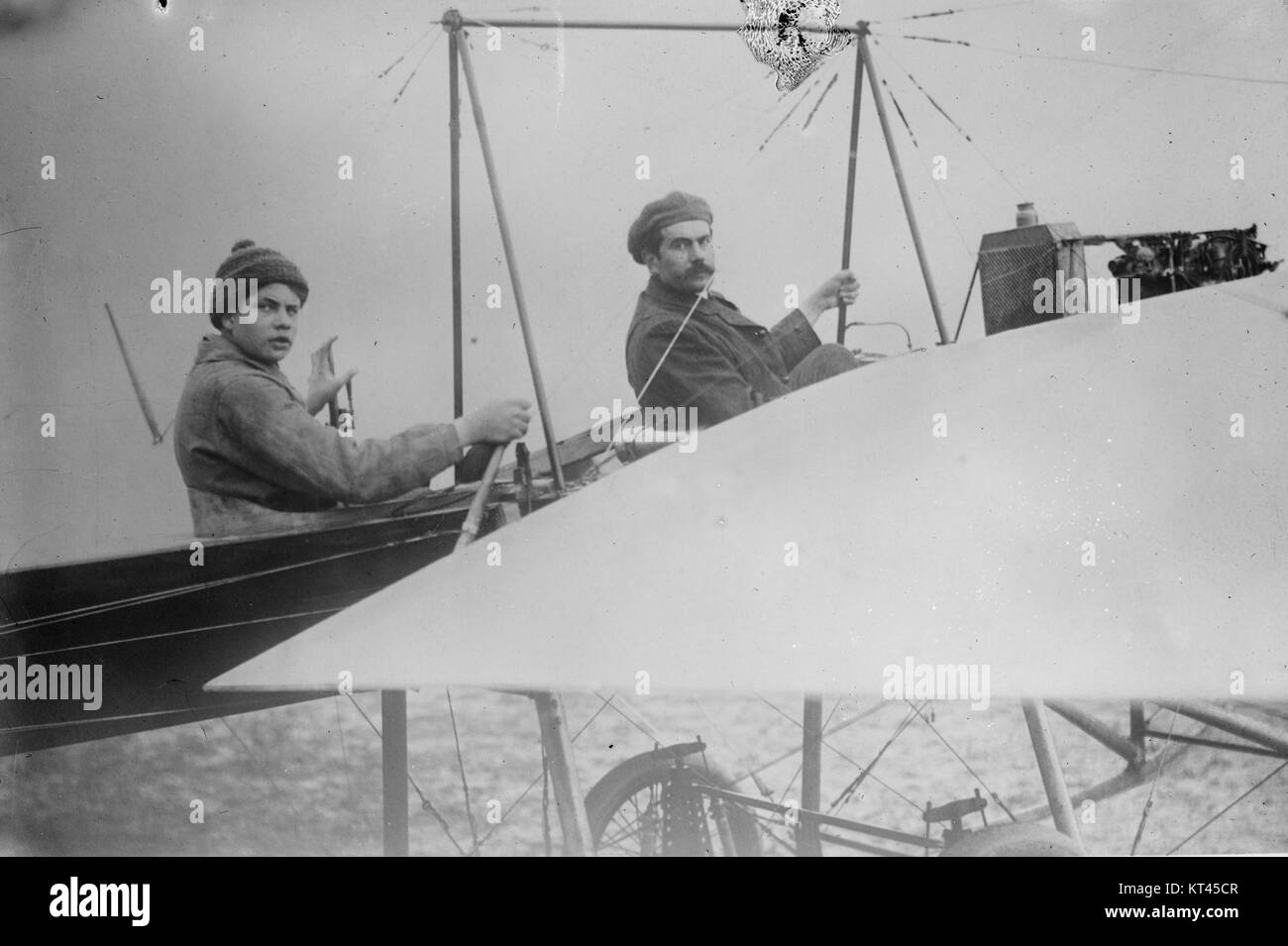 A historical photograph of Marcel and Rene Hanriot, taken in 1911. The ...