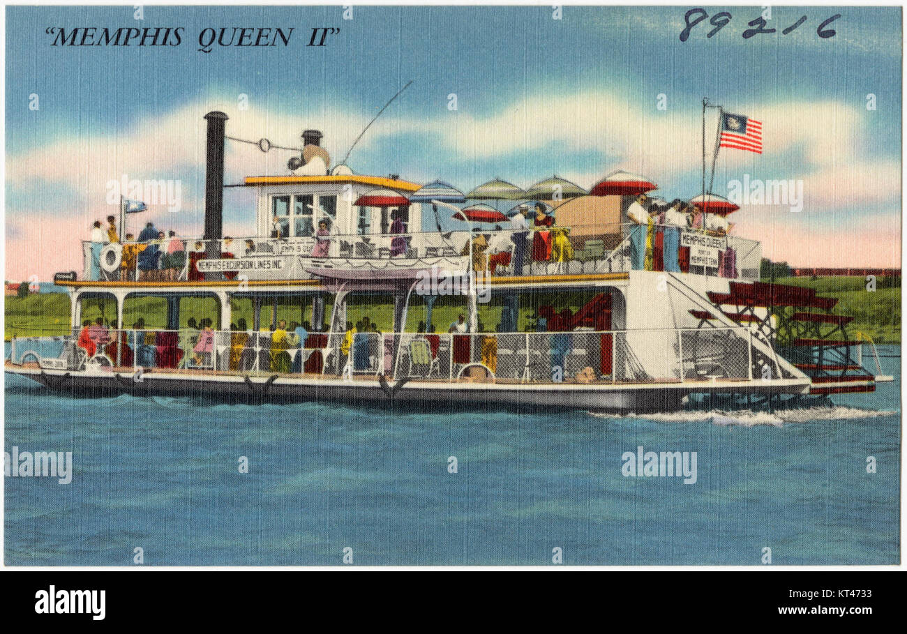 The Memphis Queen II is a riverboat cruising on the Mississippi River ...