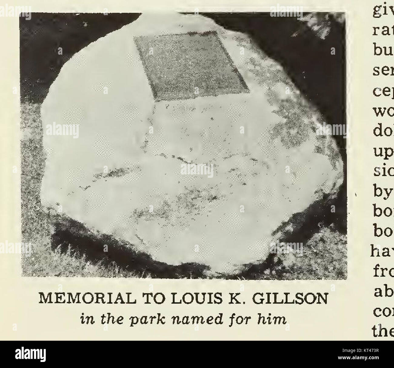 The Memorial to Louis K. Gilson commemorates the contributions and ...
