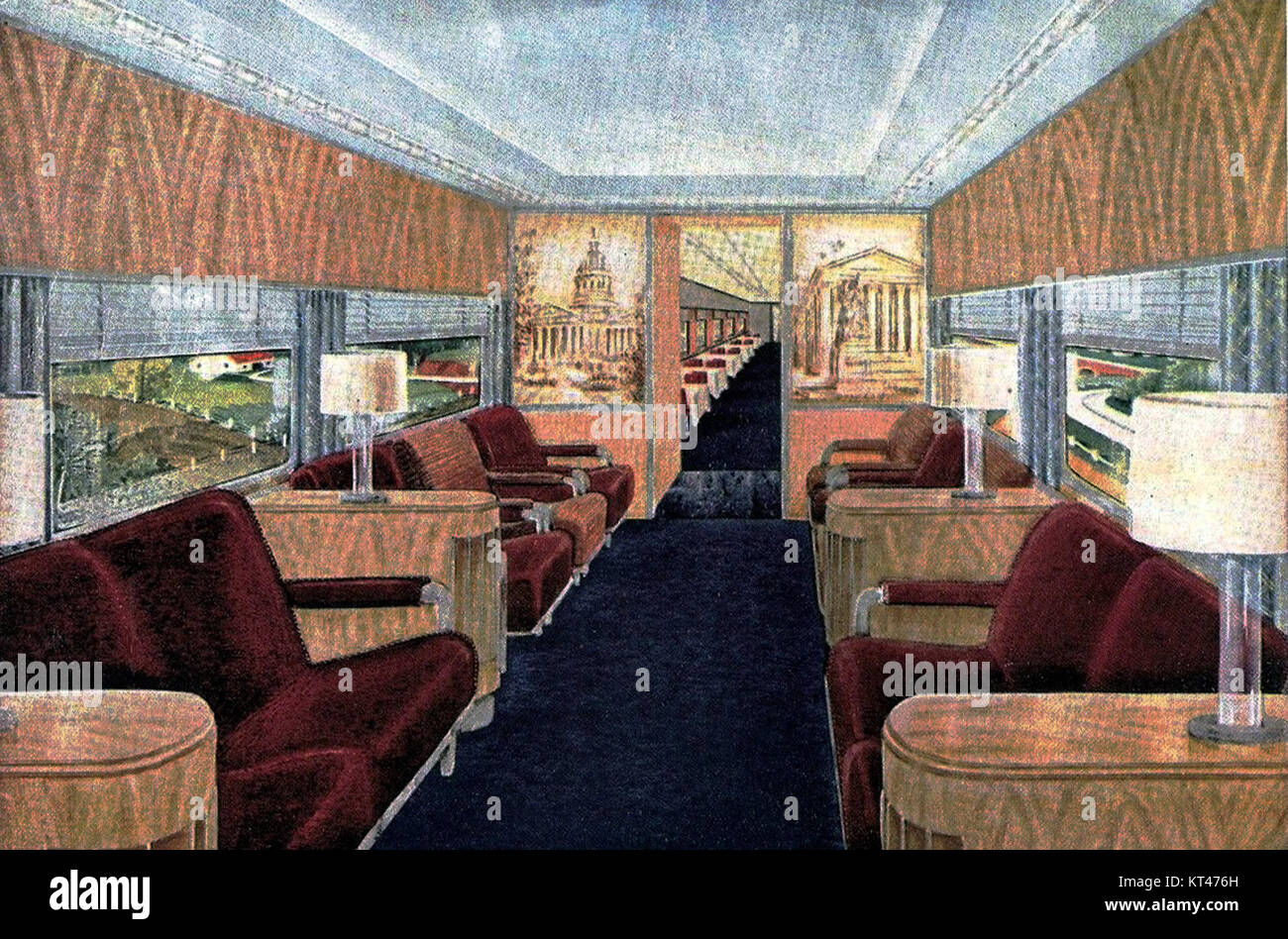 The interior of a meteor observation car from 1948, showcasing its ...