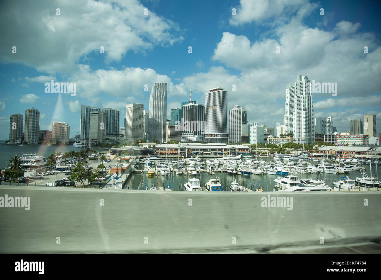 A photograph showcasing the Miami skyline, highlighting the modern ...