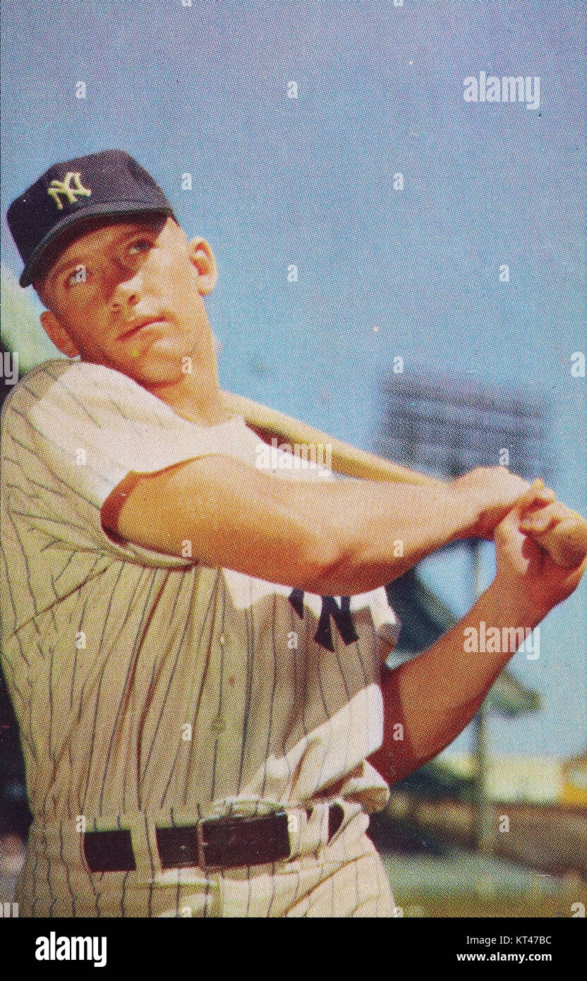 Mickey Mantle, an iconic baseball player, in a 1953 image, showcases ...