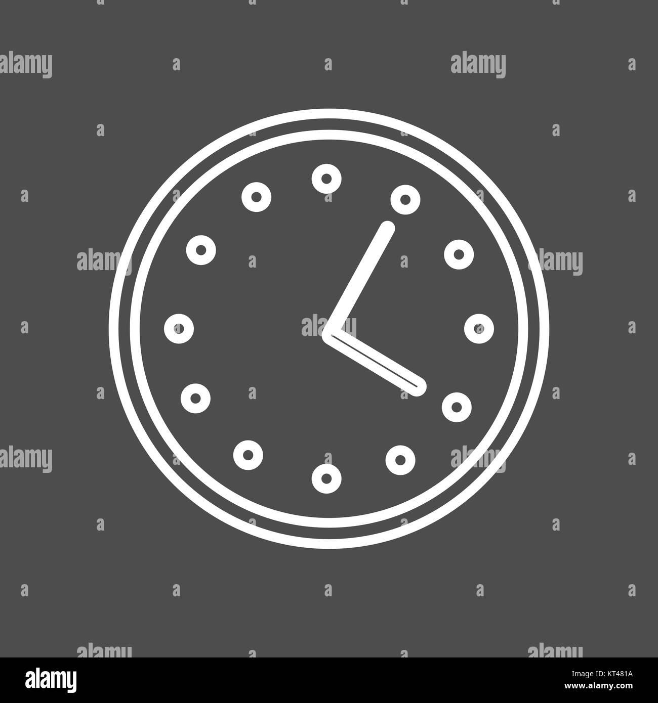 Circular wall clock line icon, outline vector sign, linear style ...