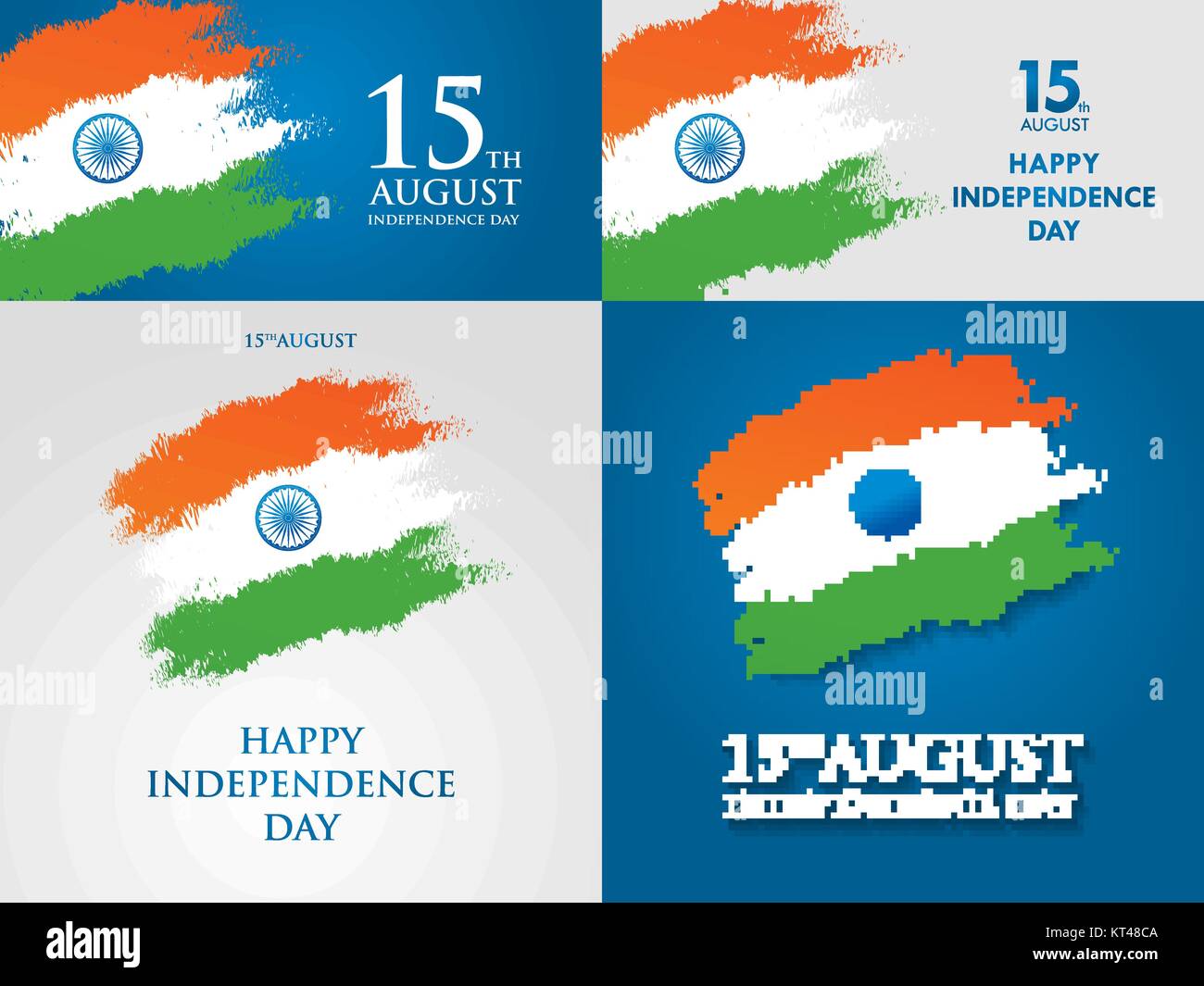 India Independence Day greeting card vector illustration. 15th august ...