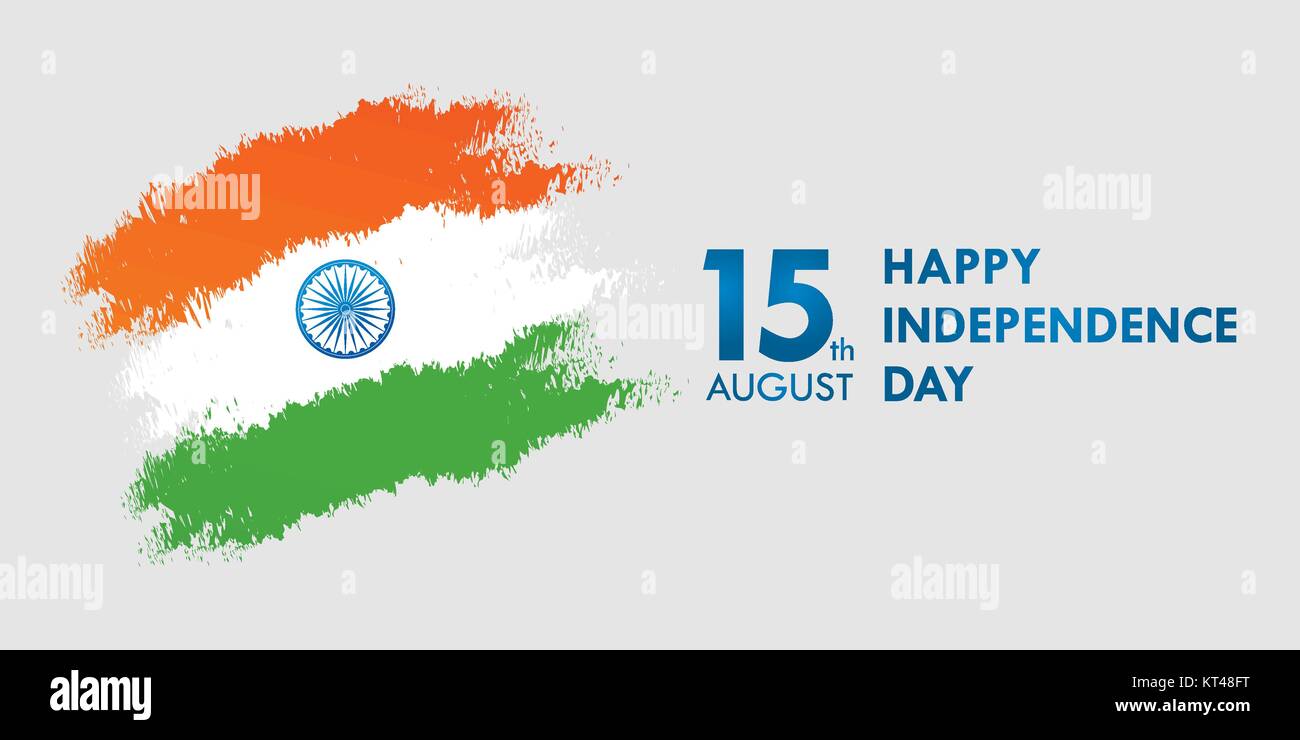 India Independence Day greeting card vector illustration. 15th august ...
