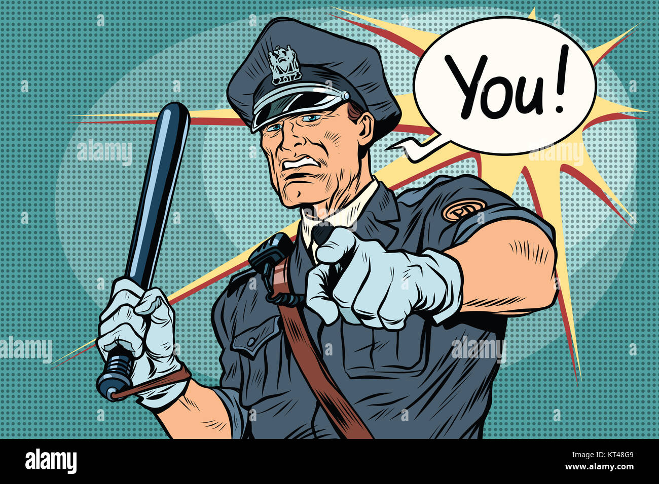 Bad cop cartoon hi-res stock photography and images - Alamy