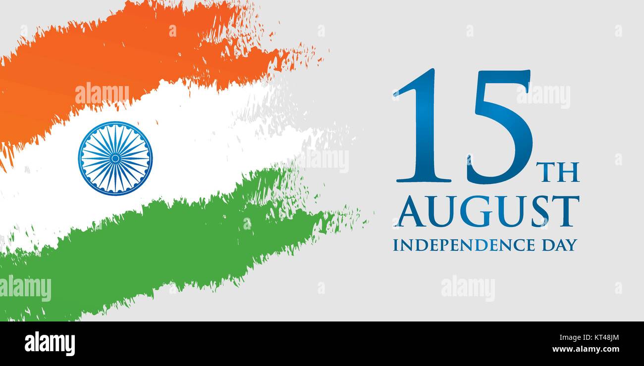 India Independence Day greeting card vector illustration. 15th august ...