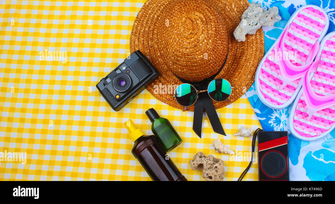 Beach Time Summer Travel Kit featuring sleepers, bikini, radio, sun ...