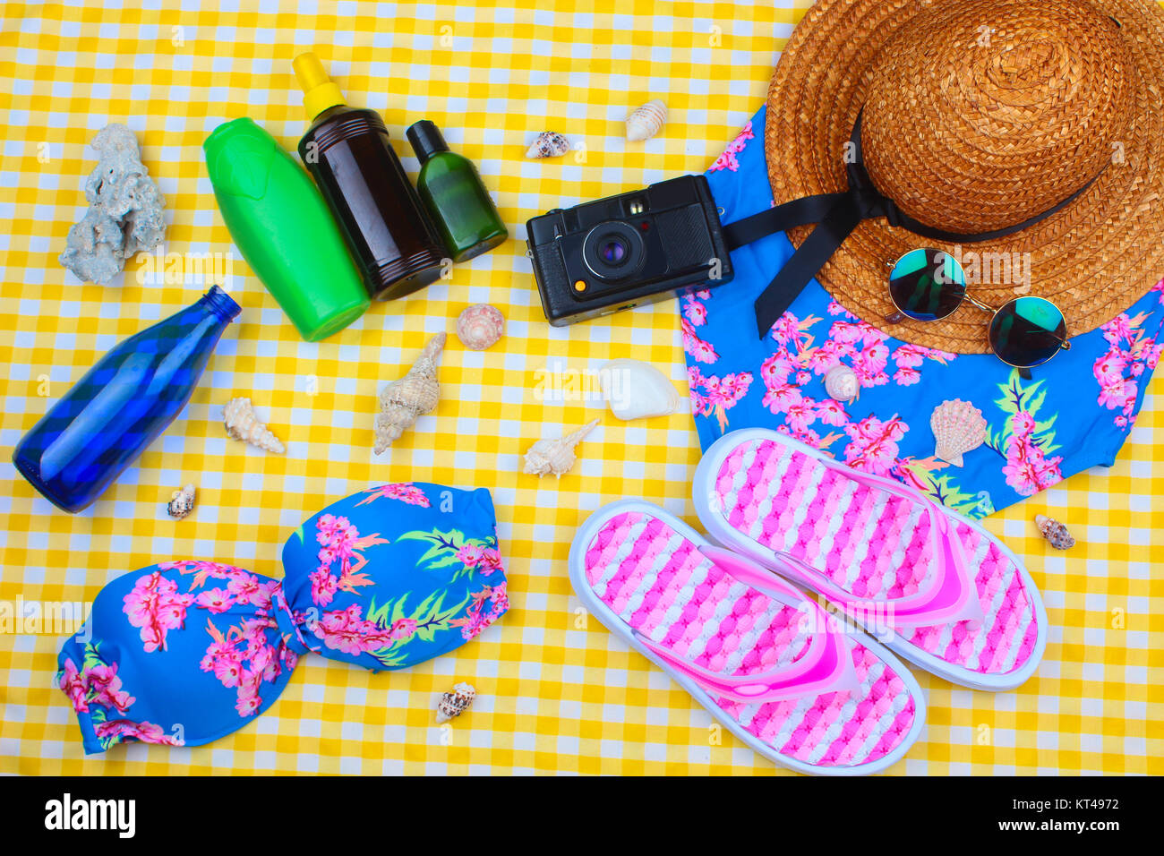 Beach Time Summer Travel Kit featuring sleepers, bikini, radio, sun ...