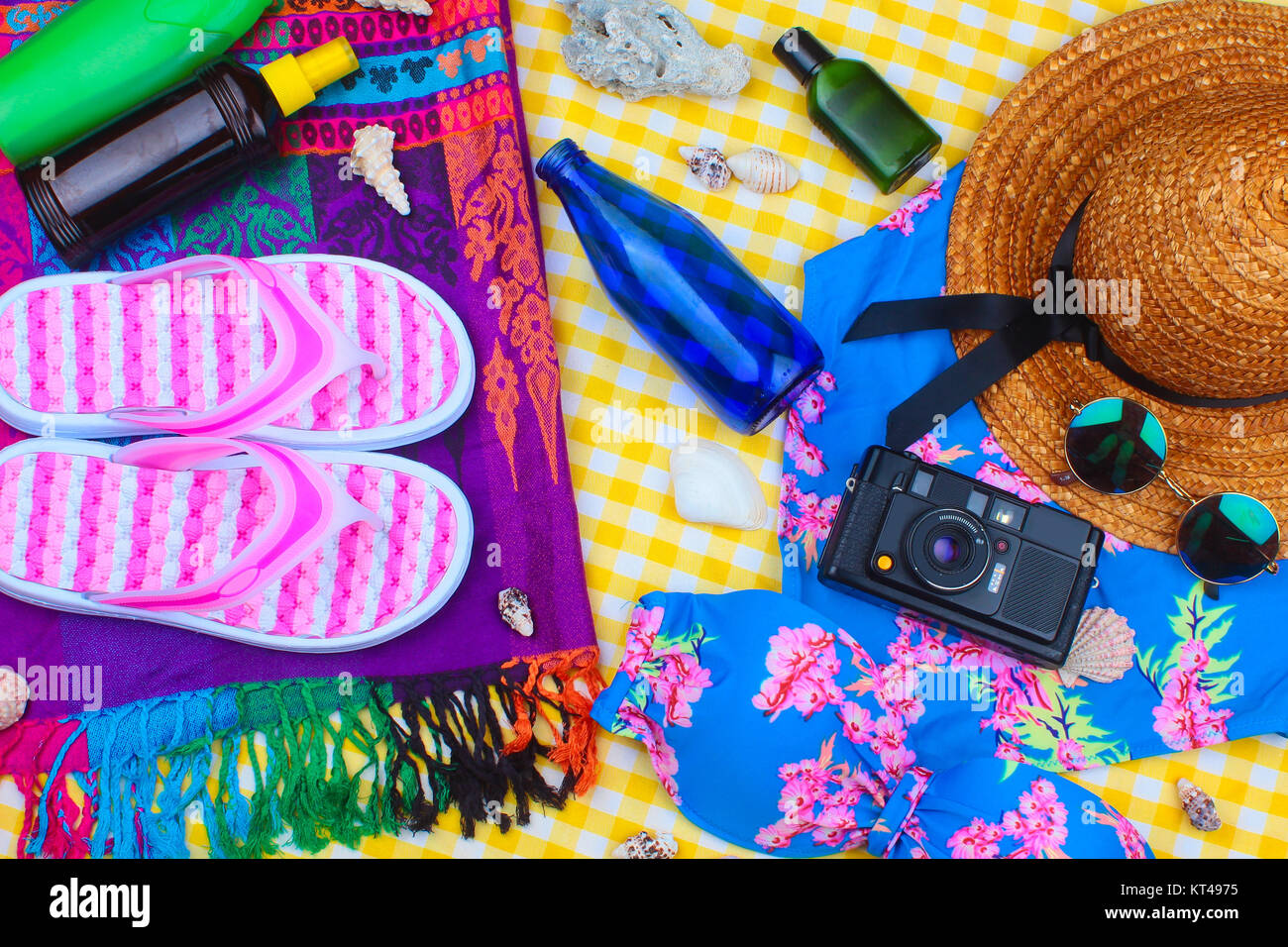 Beach Time Summer Travel Kit featuring sleepers, bikini, radio, sun ...