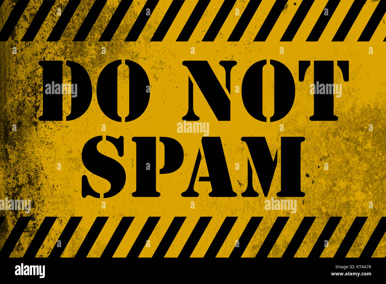 Do not spam sign yellow with stripes Stock Photo - Alamy