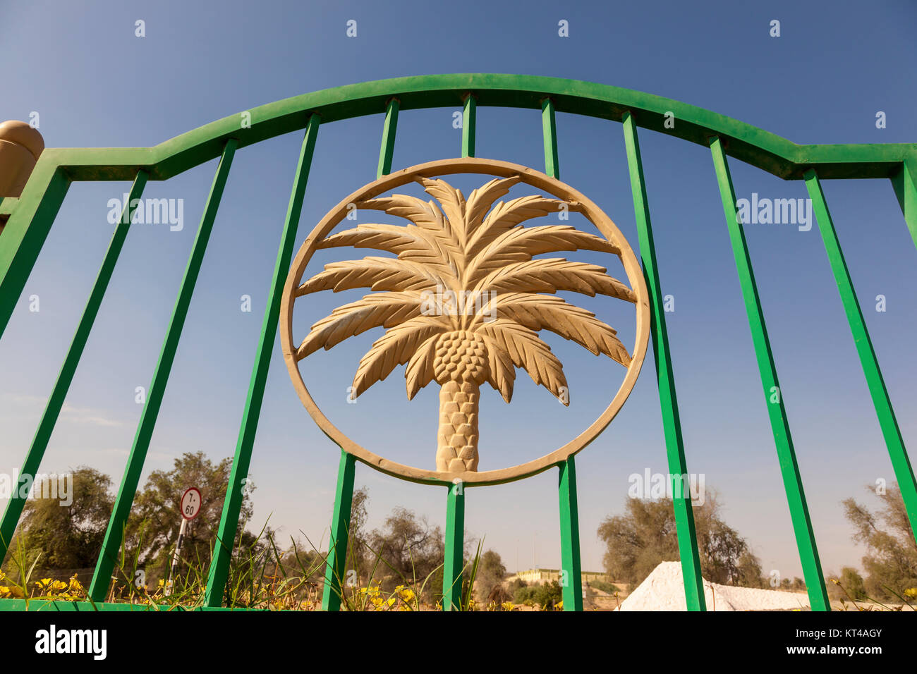 Palm tree figure in a fence Stock Photo - Alamy