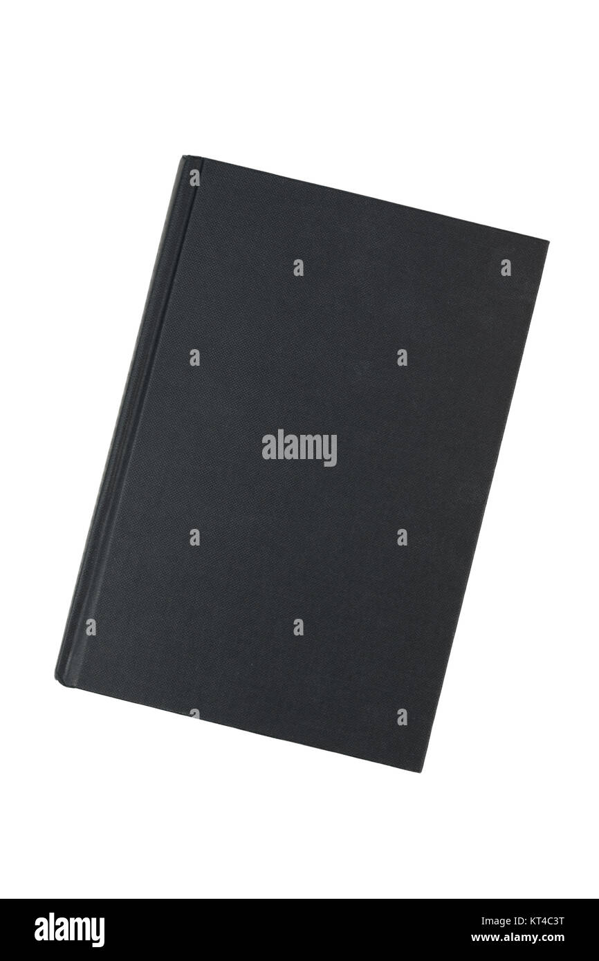 Closed Big black hardcover book isolated on white background, surface ...